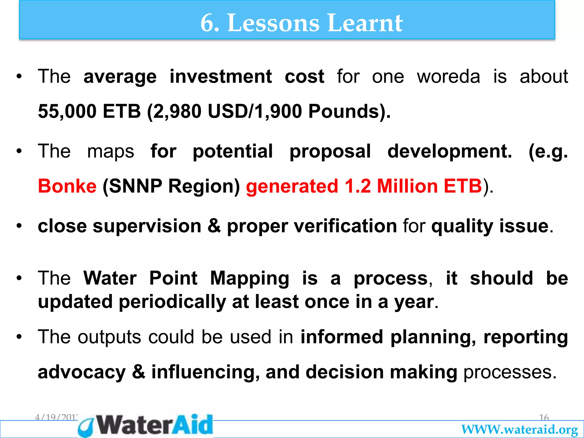 Water Point Mapping for Local Level Decision Making | PPT