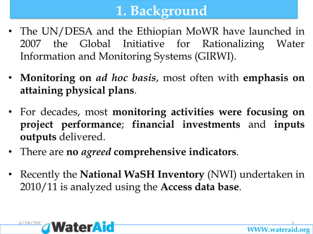 Water Point Mapping for Local Level Decision Making | PPT