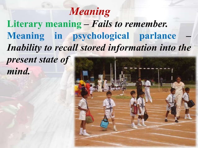 Forgetting An Introduction Fails To Remember Ppt