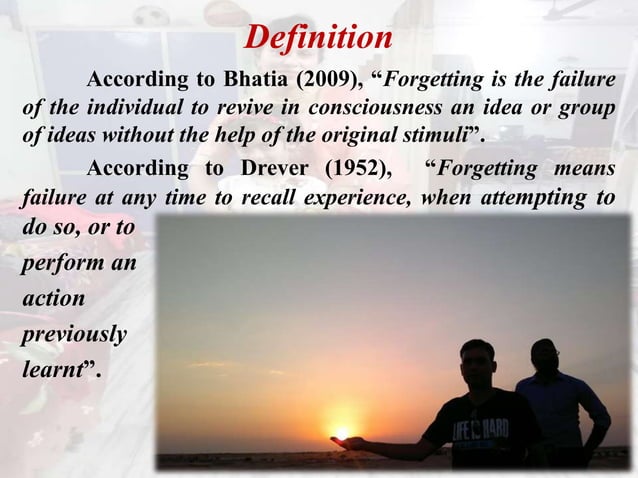 Forgetting An Introduction Fails To Remember Ppt