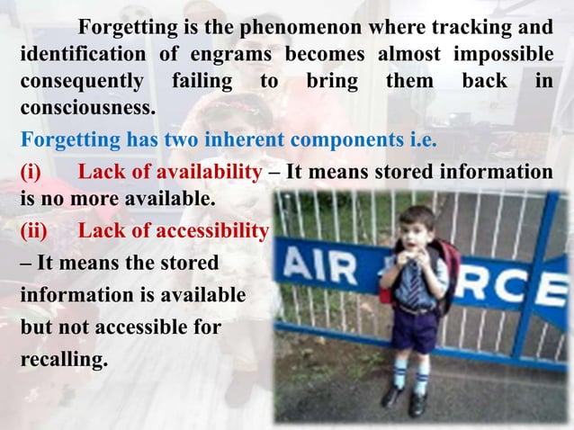 Forgetting An Introduction Fails To Remember Ppt