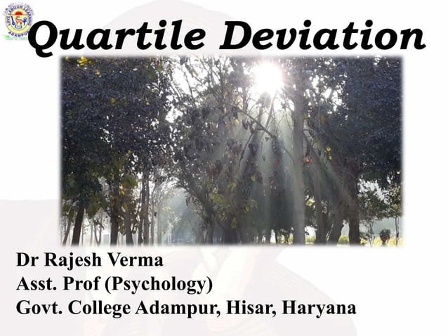 quartile deviation: An introduction | PPTX