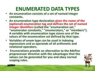 6 enumerated, typedef | PPSX | Programming Languages | Computing