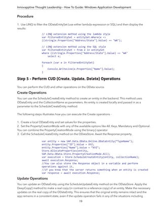 Learn how to develop an application using SAP Mobile Platform SDK 3.0 for Windows 8.1 | PDF ...