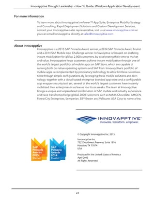 Learn how to develop an application using SAP Mobile Platform SDK 3.0 for Windows 8.1 | PDF ...