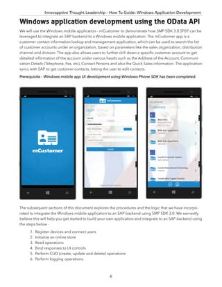 Learn how to develop an application using SAP Mobile Platform SDK 3.0 for Windows 8.1 | PDF ...