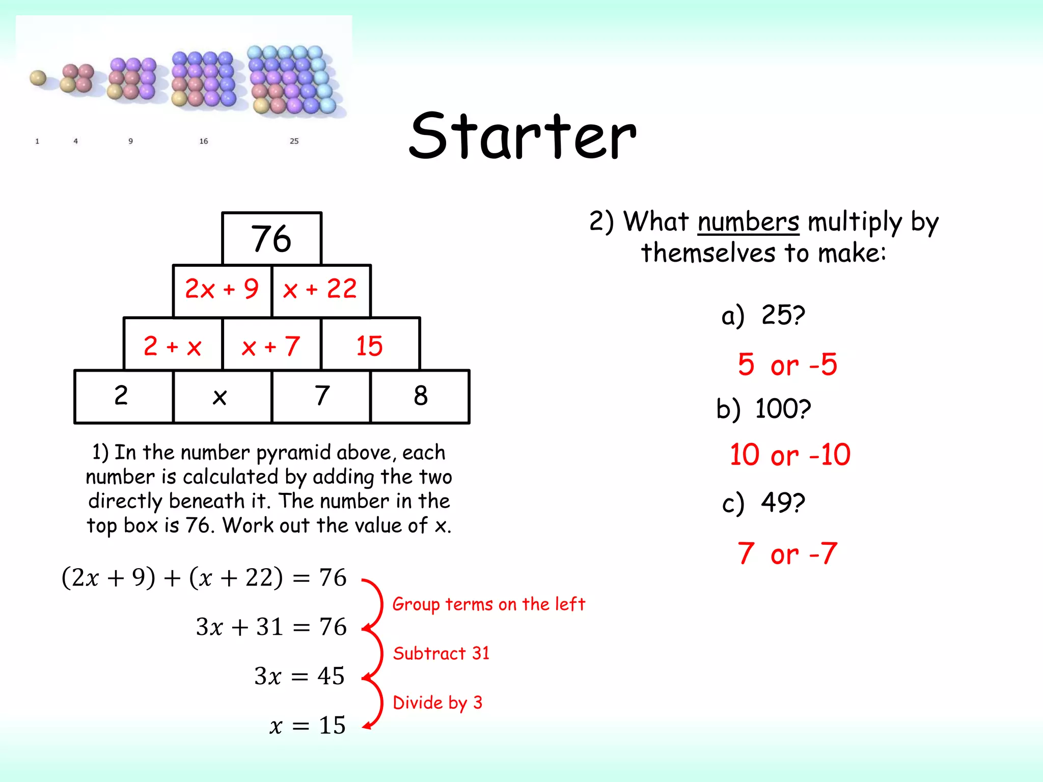 6) Equations involving x².pptx