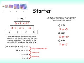 6) Equations involving x².pptx