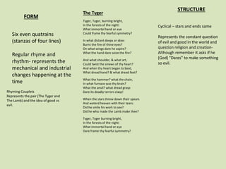 Form and structure - edexcel literature certificate poems | PPTX