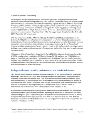 Evaluator Group on TS7680 ProtecTIER for z/OS | PDF