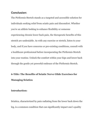 "Sciatica Solutions: 6 Essential Exercises to Relieve Back Pain" | PDF