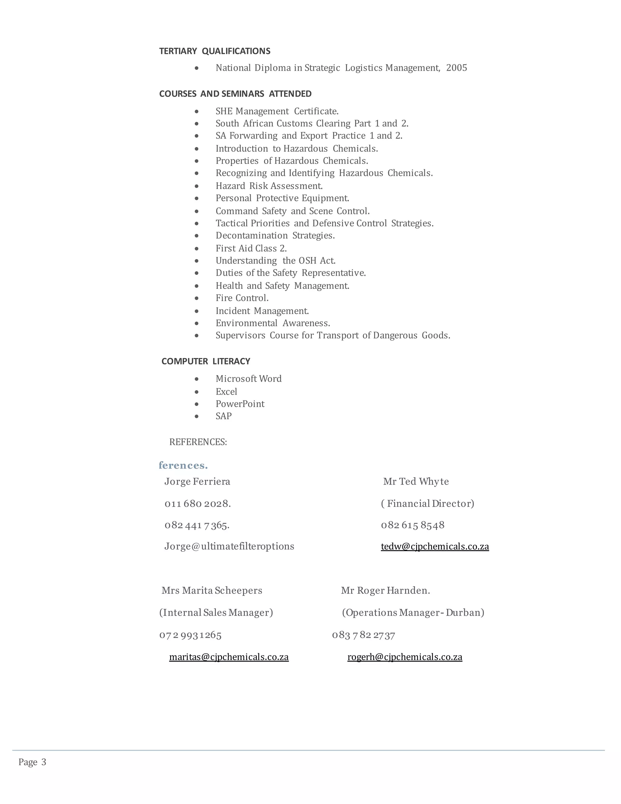 CV Chris Walden Mar 2015 | PDF | Free Download
