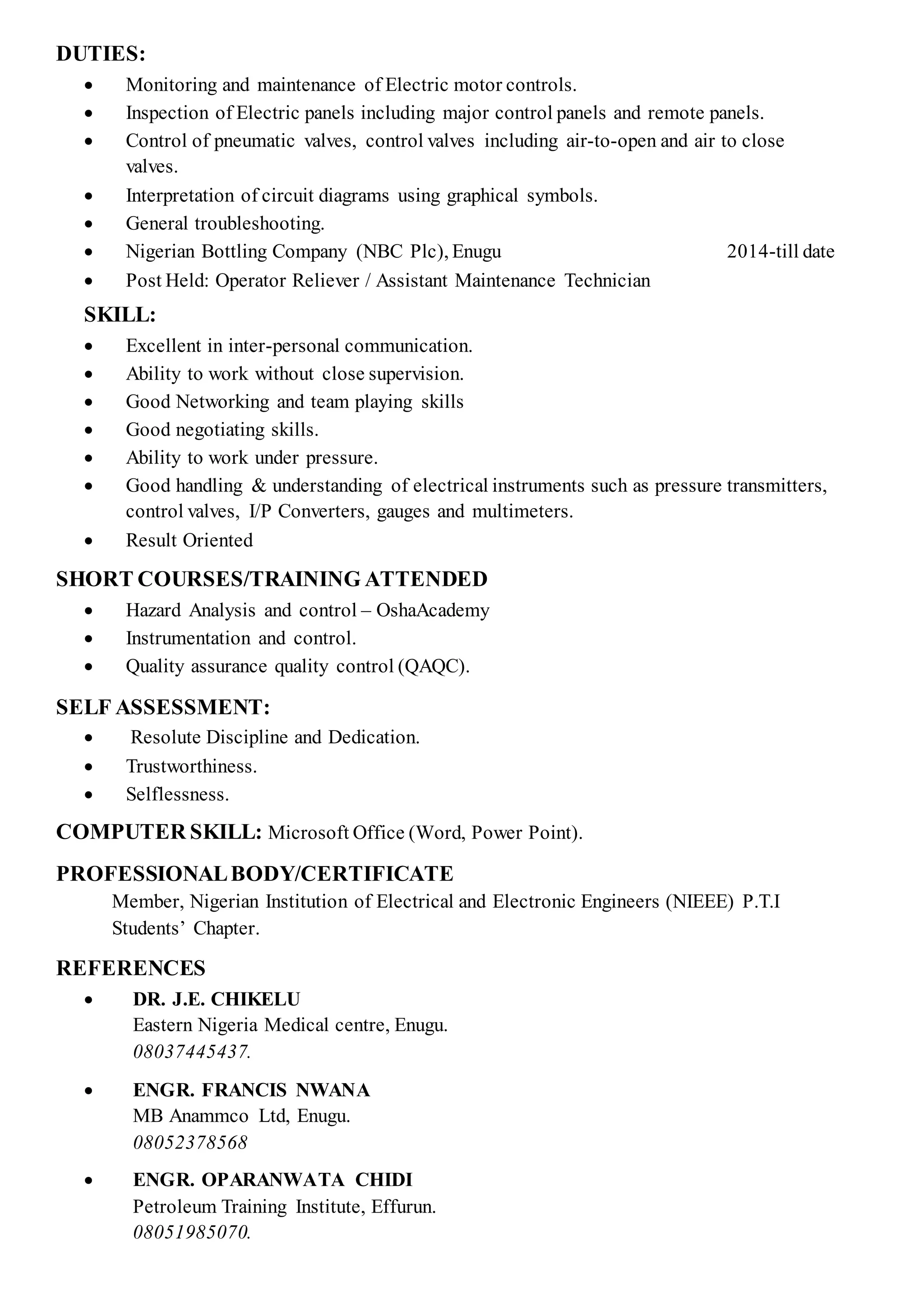 ANINGO DONALD CHIGOZIE CV(2) | PDF