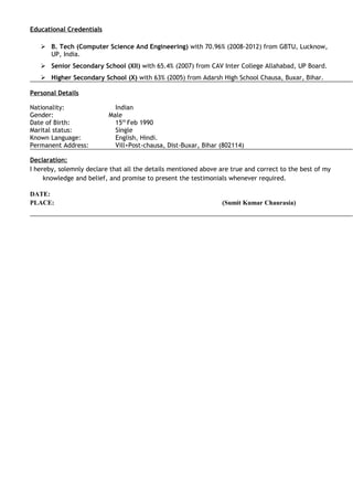 Sumit-ResumeWithPic | DOC