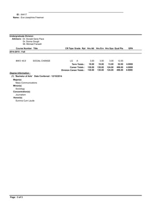Eva Freeman Final Transcript | PDF
