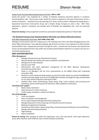 Sharon Herde Resume 26.03.15