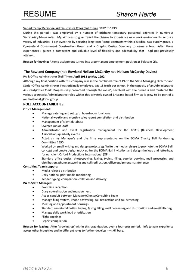 Sharon Herde Resume 26.03.15