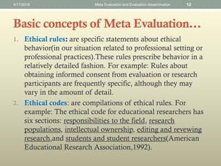 Meta Evaluation and Evaluation Dissemination(Manual 3) | PDF