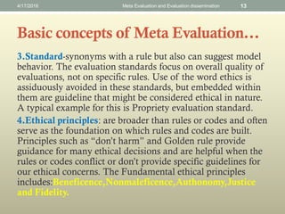 Meta Evaluation and Evaluation Dissemination(Manual 3) | PDF