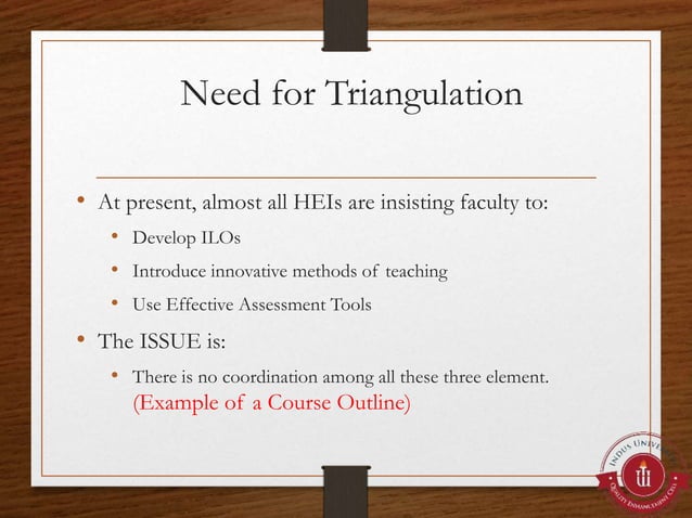 Triangulation in Teaching Assessment & learning Outcomes (2) (1) | PPTX
