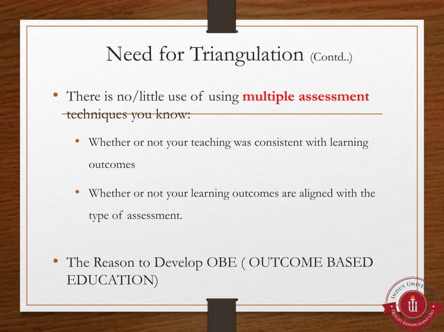 Triangulation in Teaching Assessment & learning Outcomes (2) (1) | PPTX