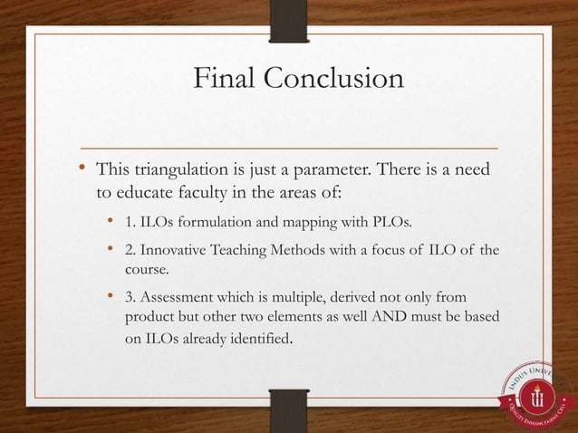 Triangulation in Teaching Assessment & learning Outcomes (2) (1) | PPTX