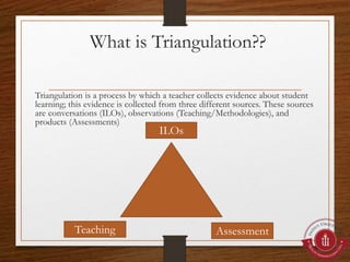 Triangulation in Teaching Assessment & learning Outcomes (2) (1) | PPTX