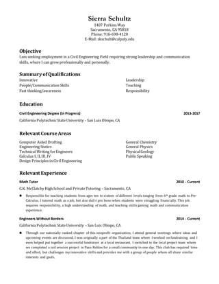 Resume 3 | PDF
