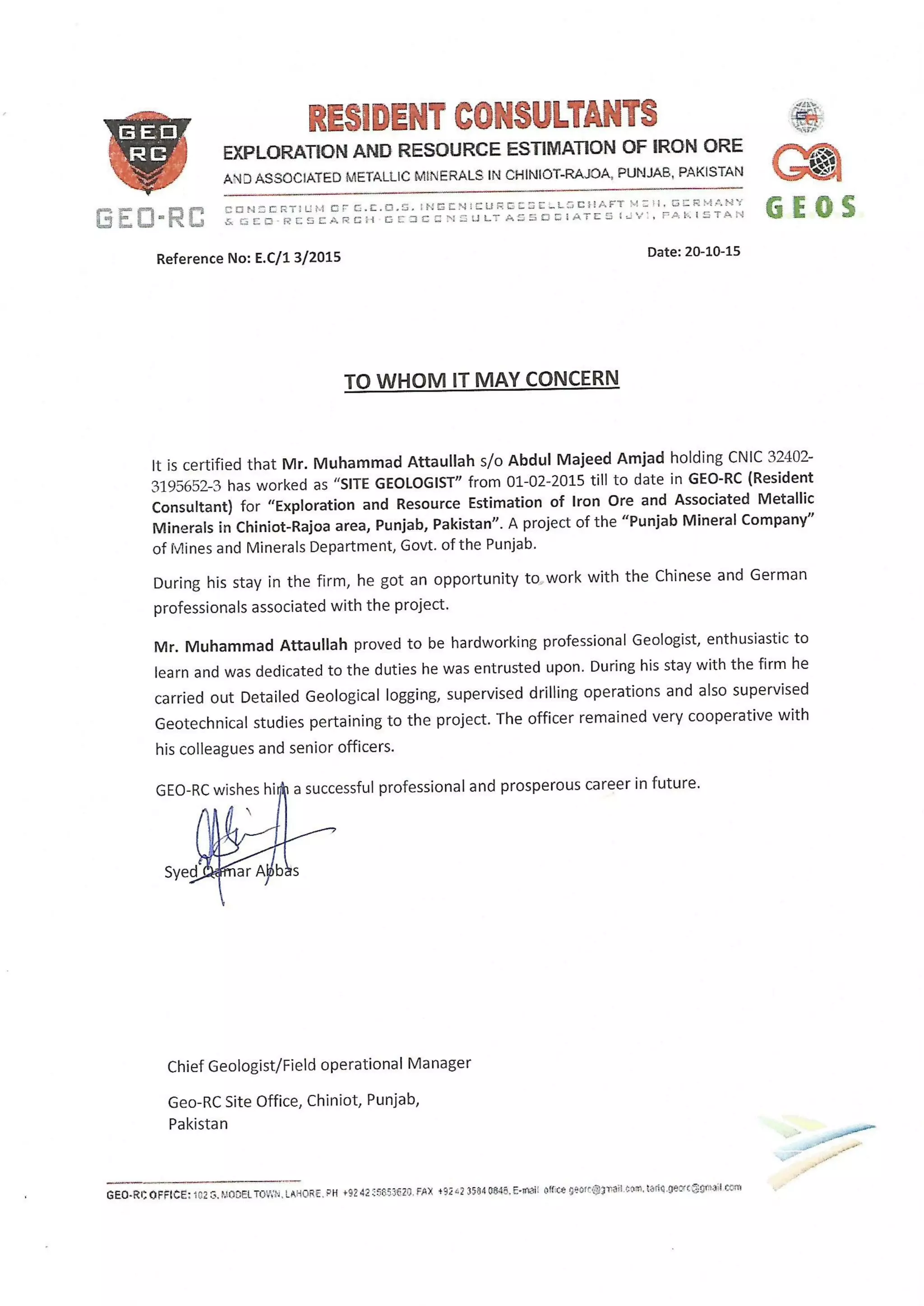 Geo Resident-Certificate | PDF