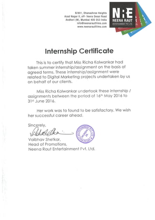Internship Certificate | PDF