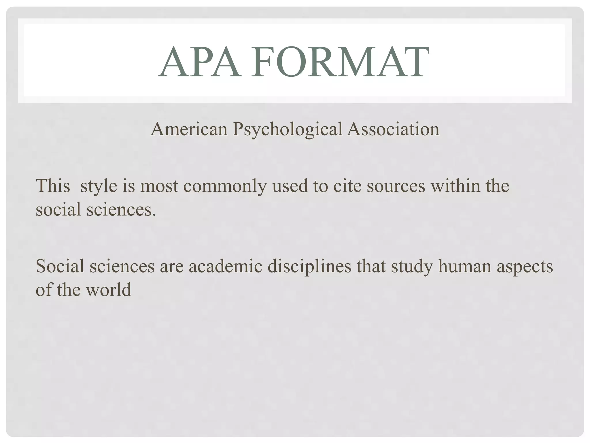APA formatting PPT | PPTX