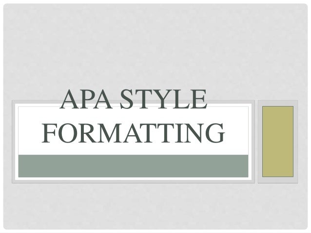 APA formatting PPT