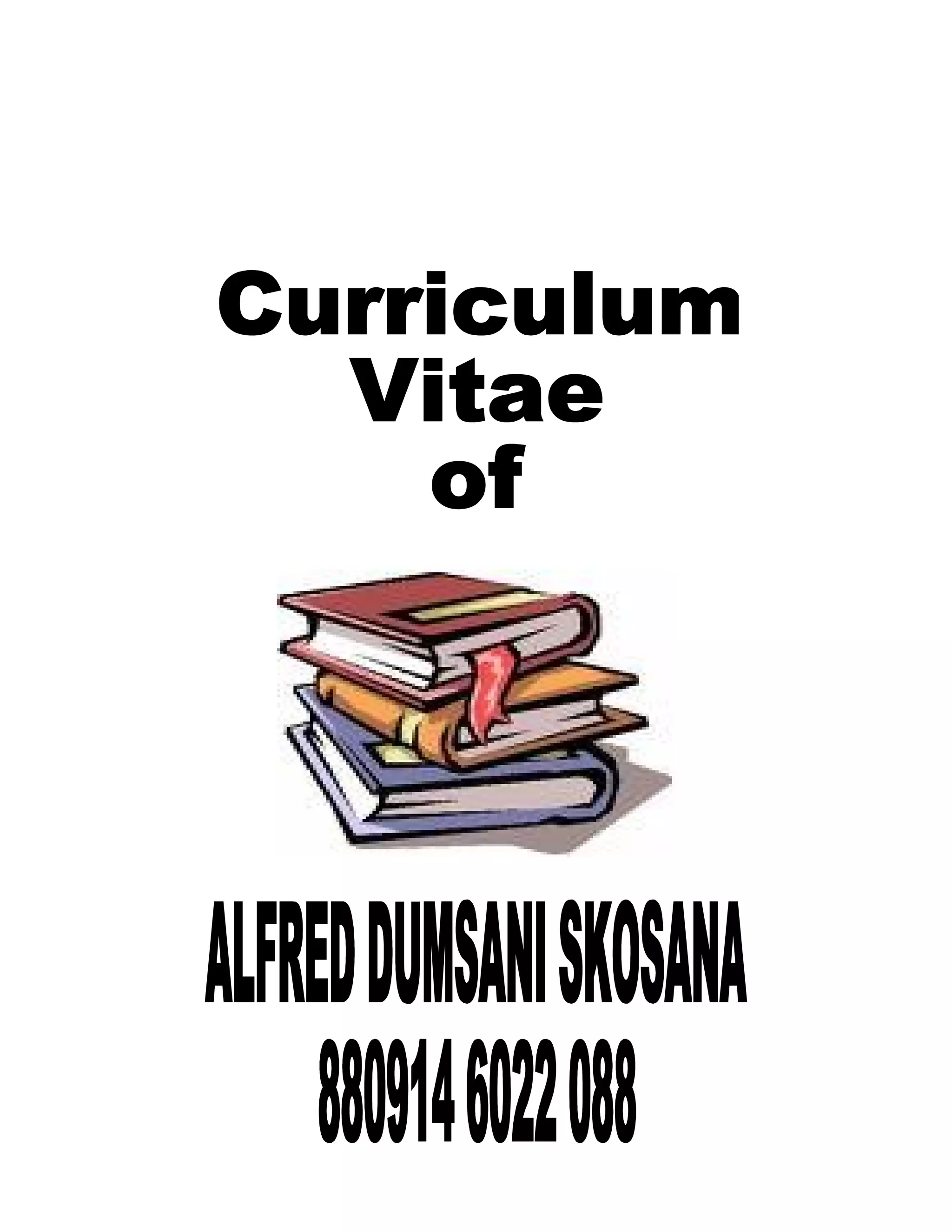 ALFRED D SKOSANA CV | PDF