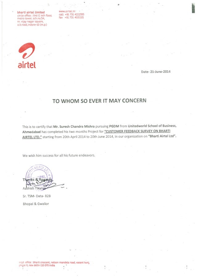 AIRTEL SIP CERTIFICATE airtel-sip-certificate