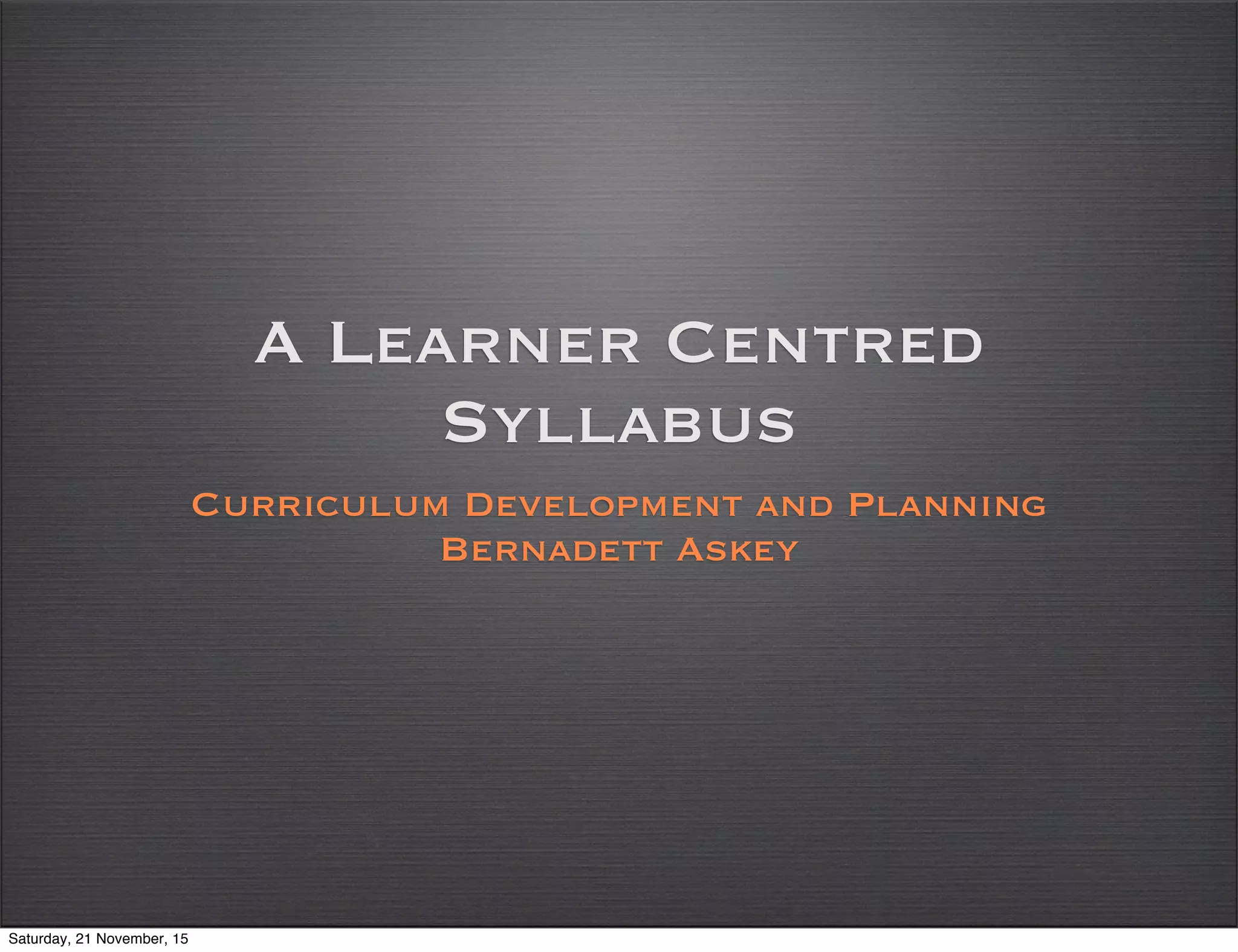Learner Centered Syllabus | PPT