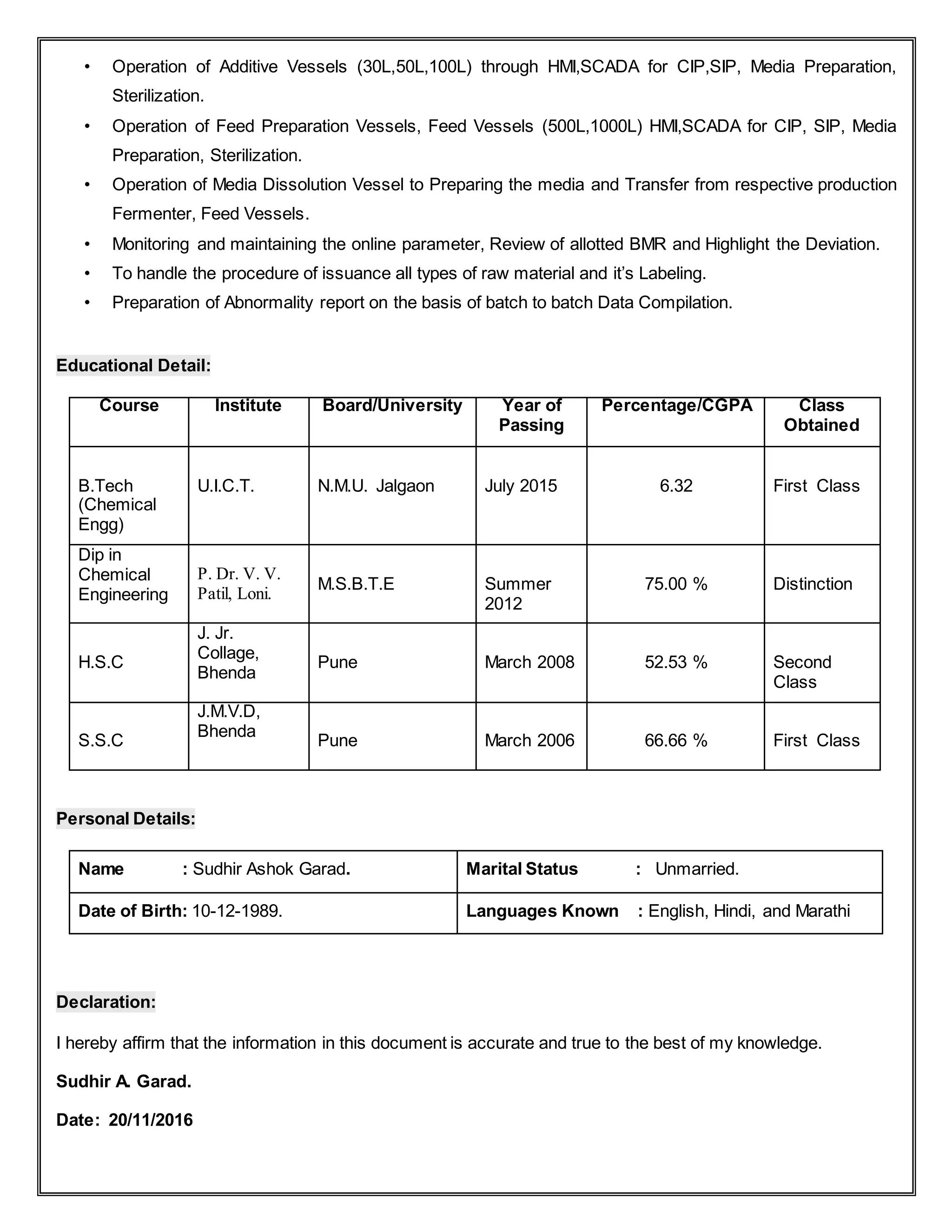 sudhir resume -2016 (1) | DOCX