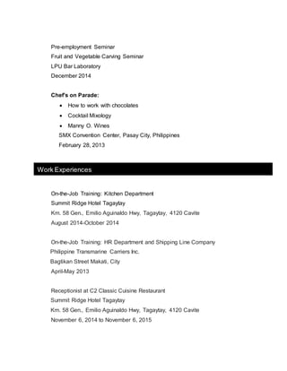 sharina's resume | PDF