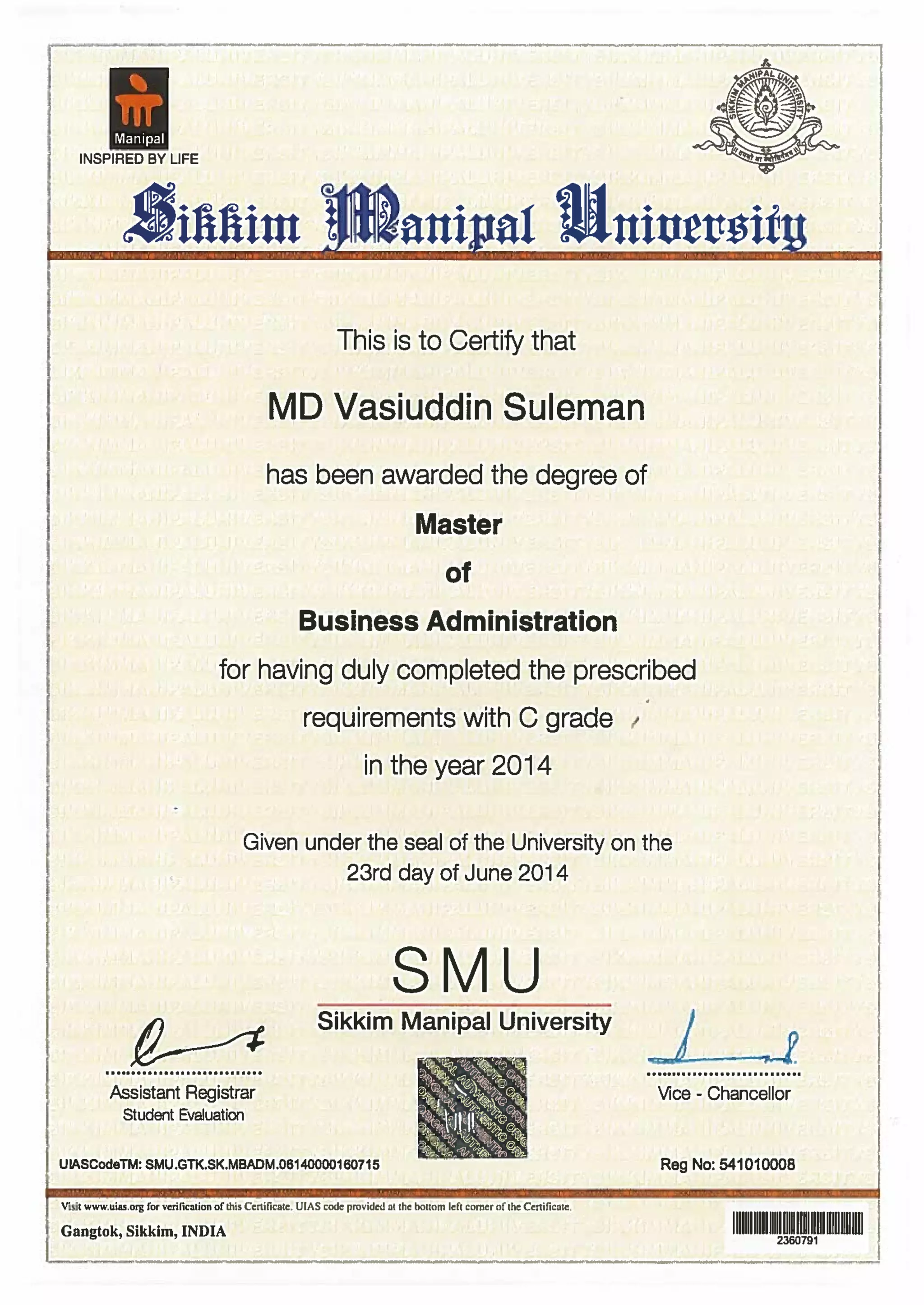 MBA Certificate | PDF