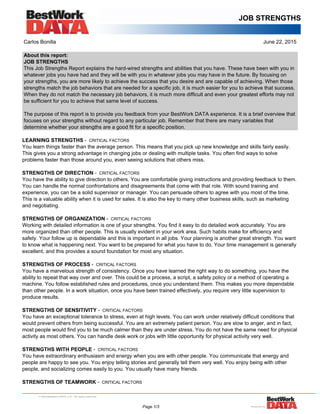 JOB_STRENGTHS | PDF | Resume Writing and Advice | Job Search