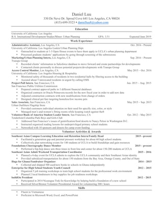 Daniel Luu's Resume | PDF | Non-Profit Organizations | Industries