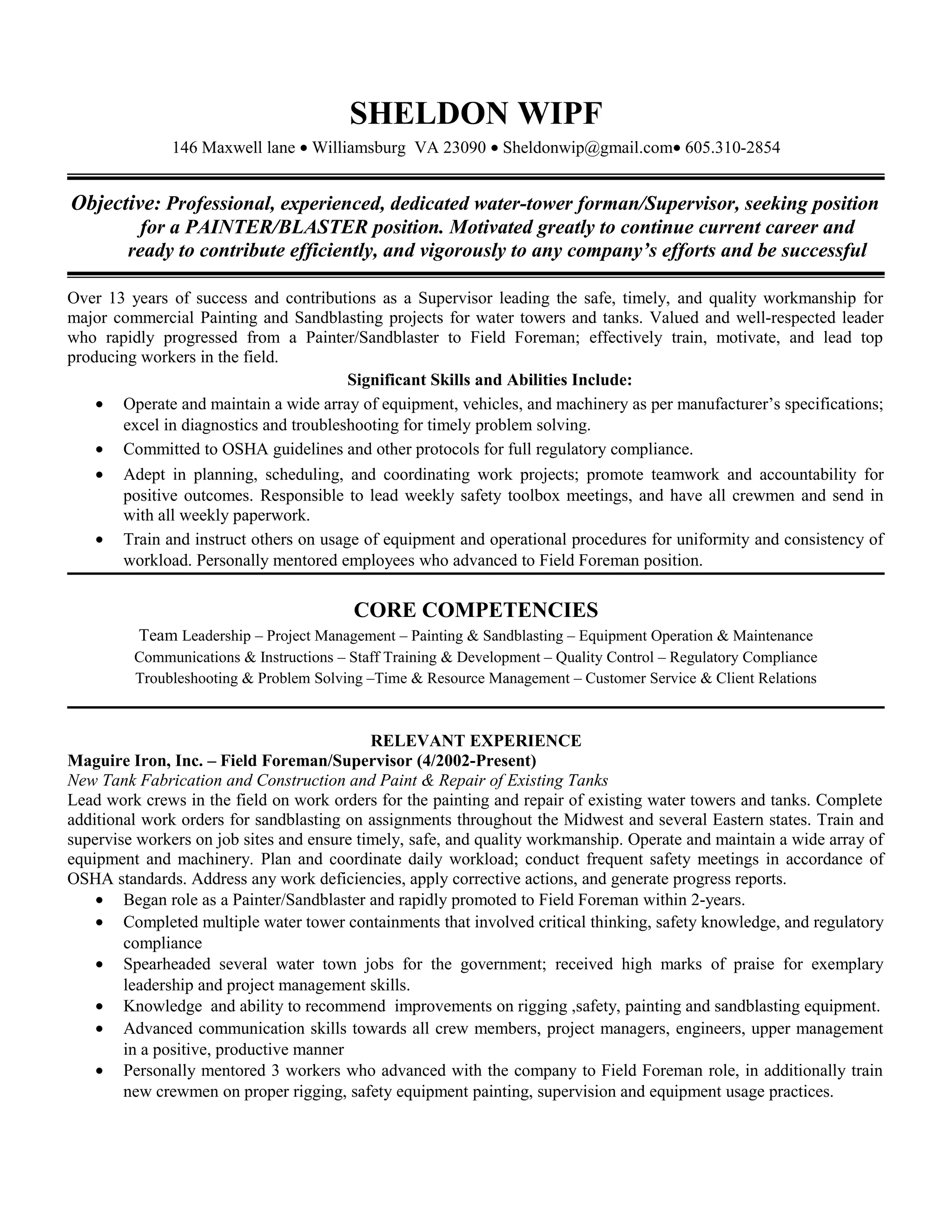 Wipf Sheldon resume 2015 | DOC