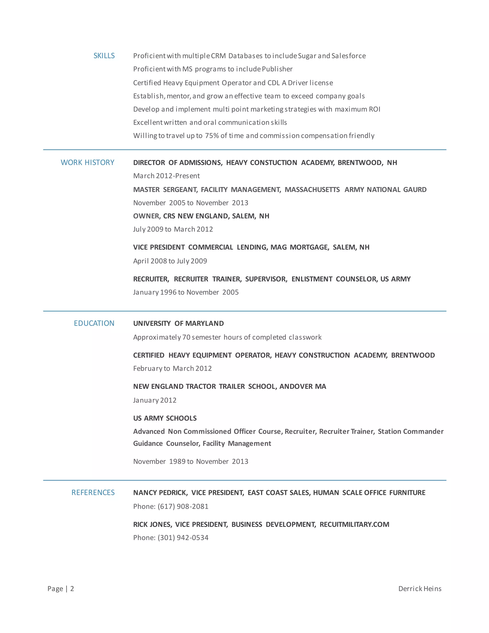 Derrick Heins Resume | DOCX