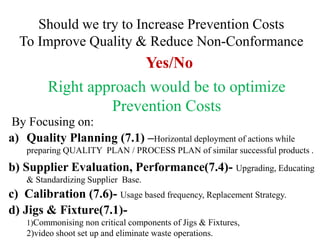 Cost Reduction using QMS-1 | PPTX