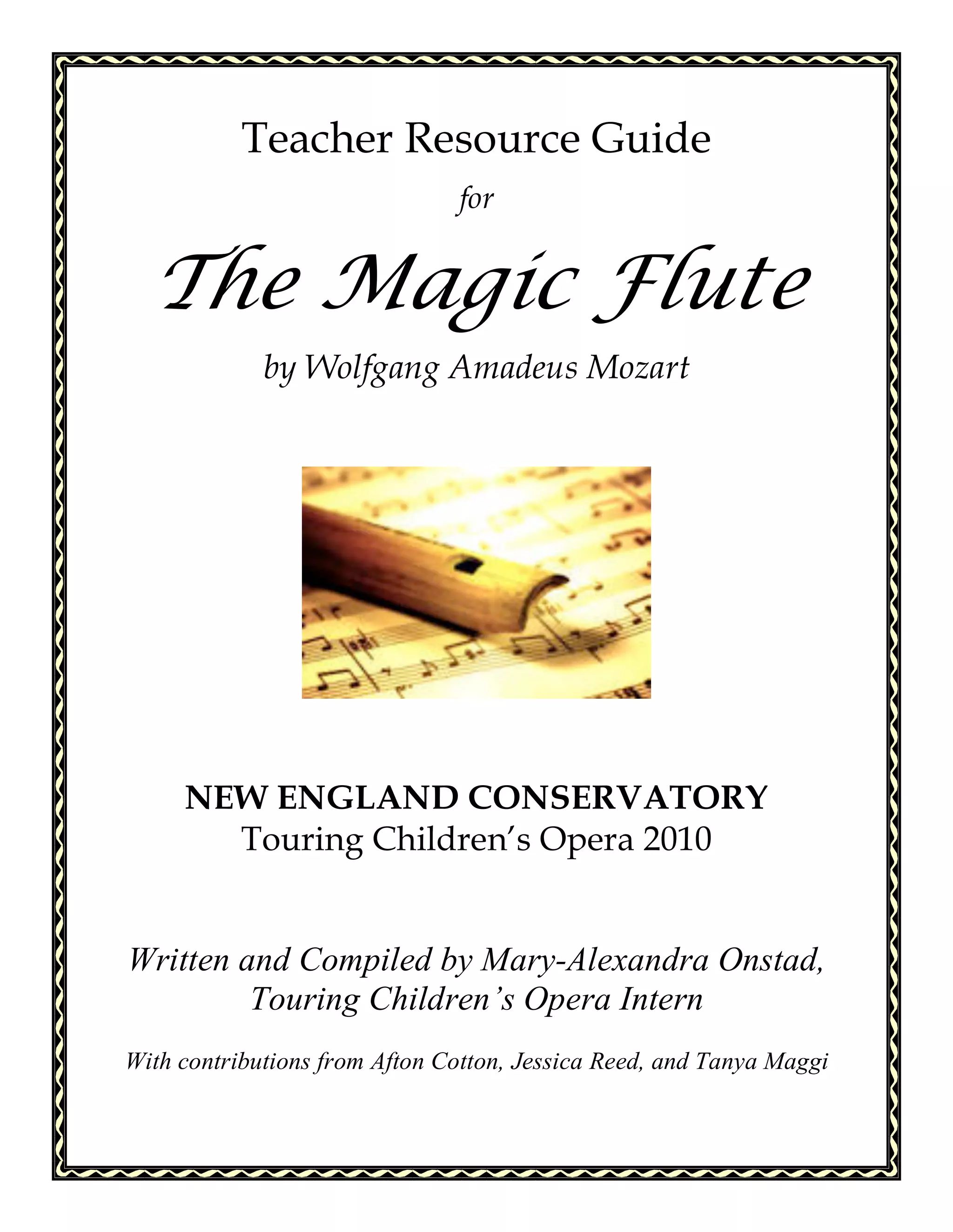 Teacher Resource Guide - The Magic Flute | PDF