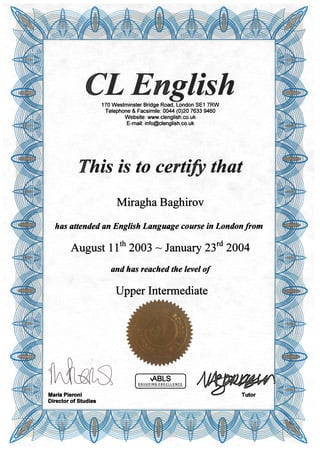 CL English Language School | PDF