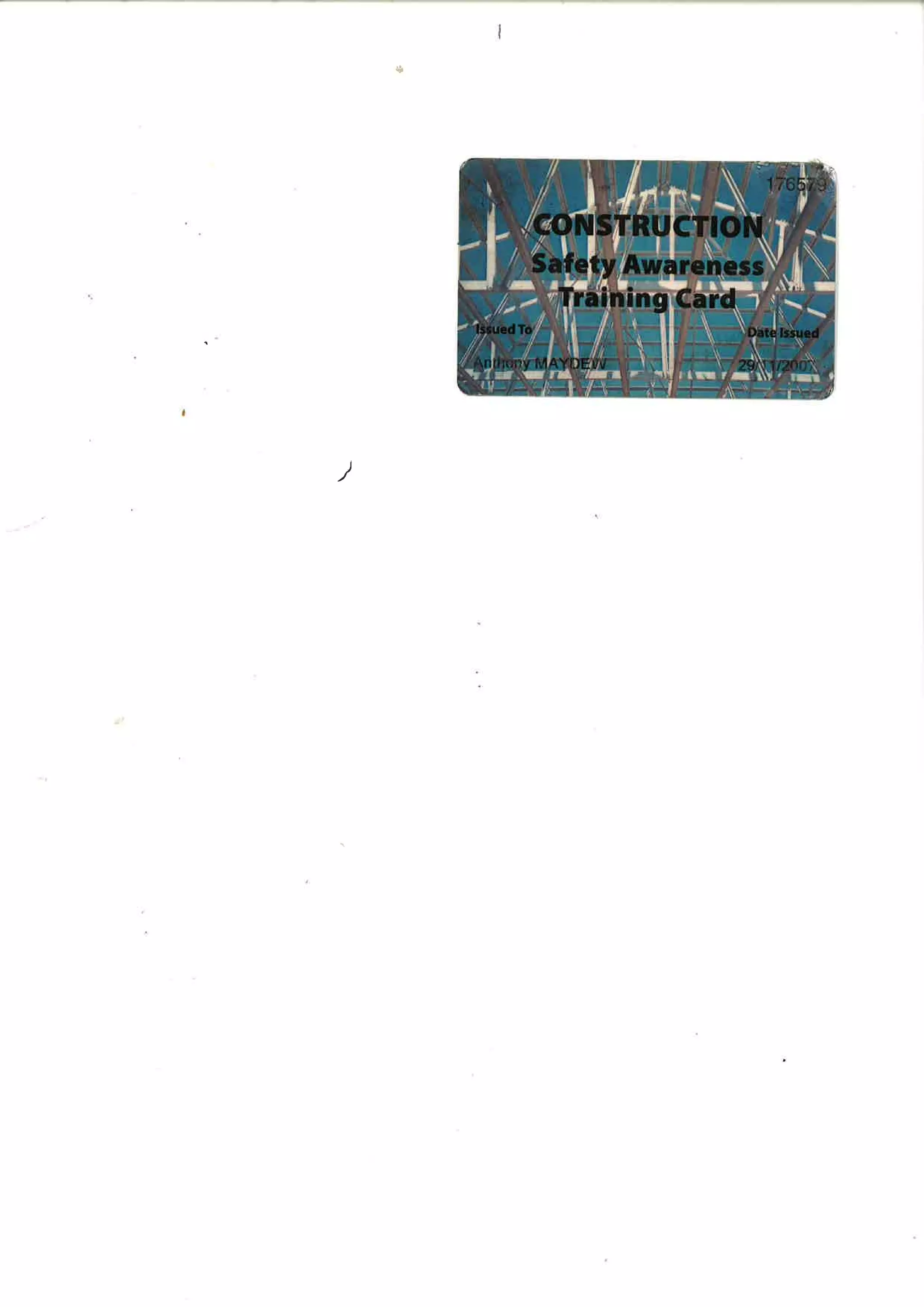 OHS Construction Induction Card (Bluecard) | PDF