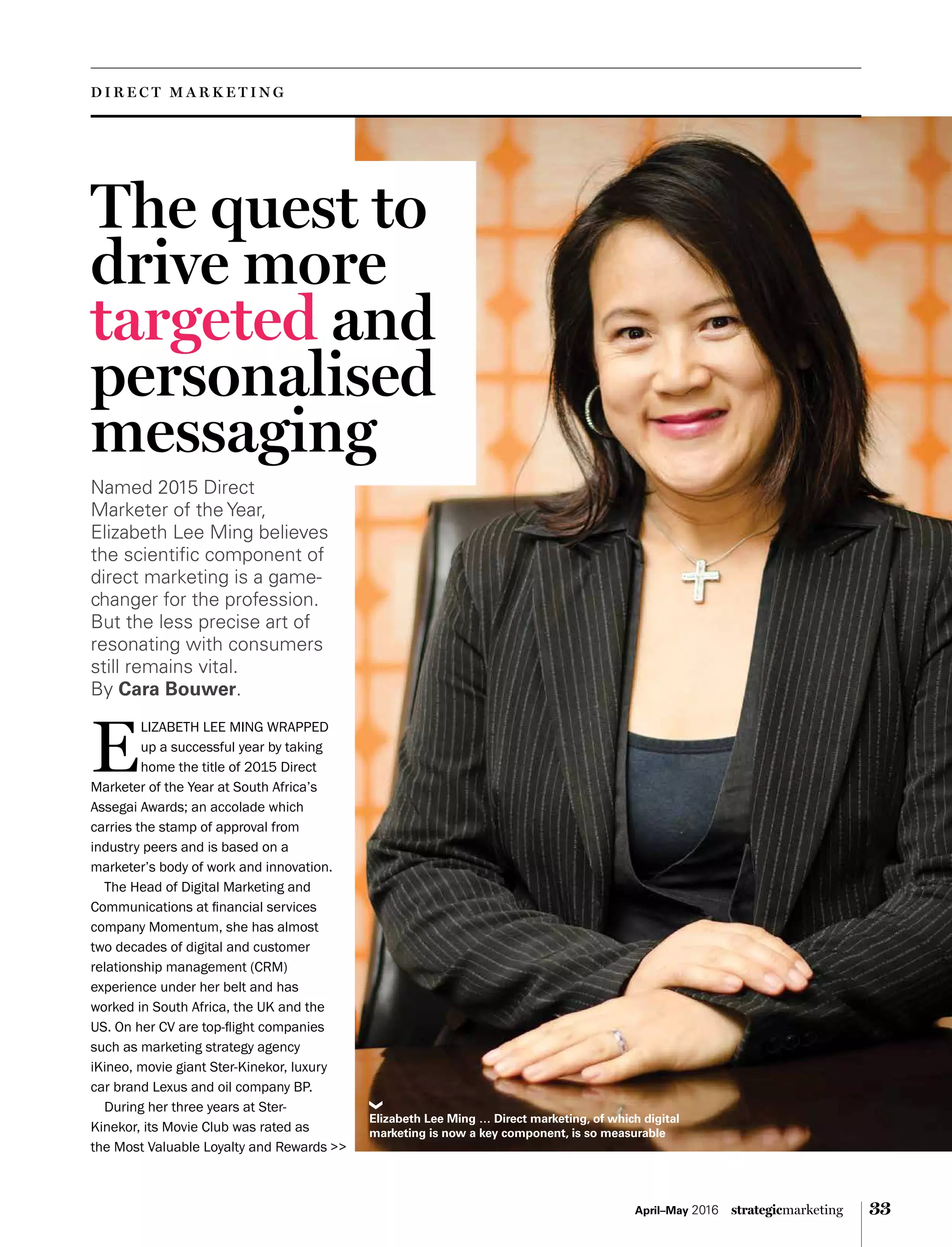 Elizabeth Lee Ming_Strategic Marketing Magazine feature_April-May2016 | PDF