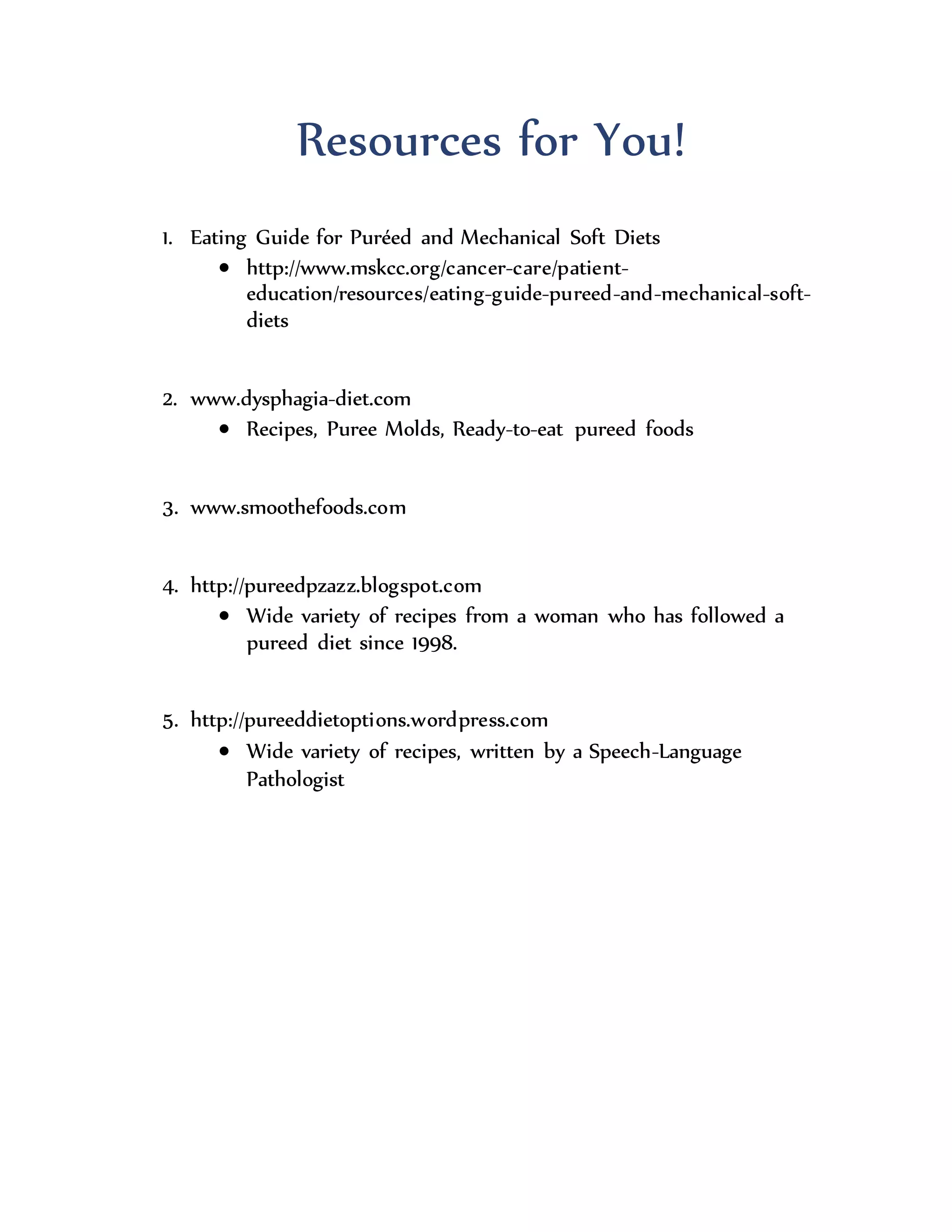 Pureed Diet Handout | DOCX