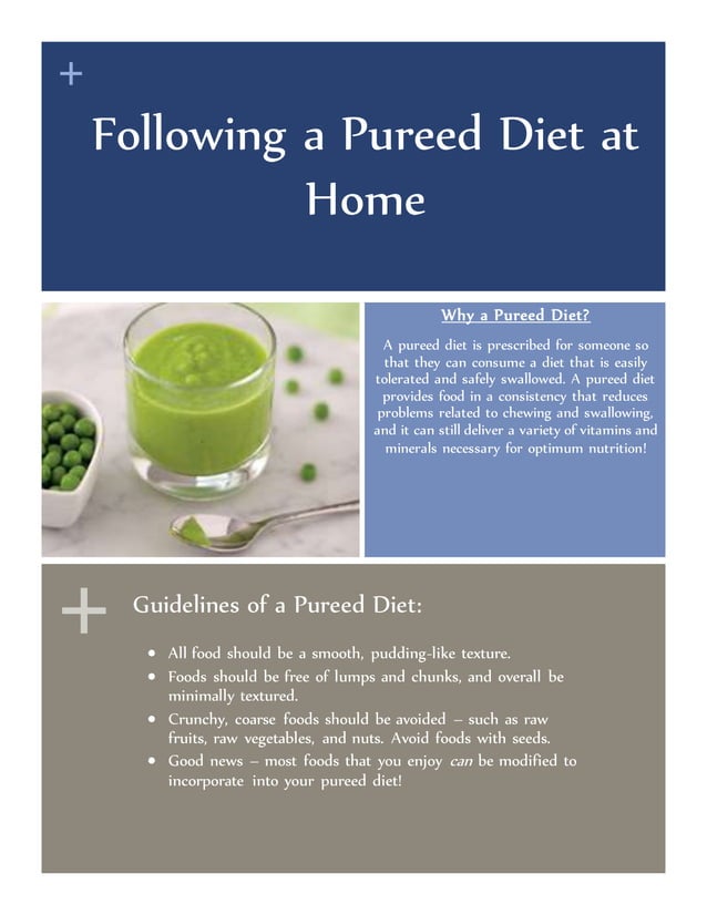 Pureed Diet Handout | DOCX | Nutrition | Healthy Living