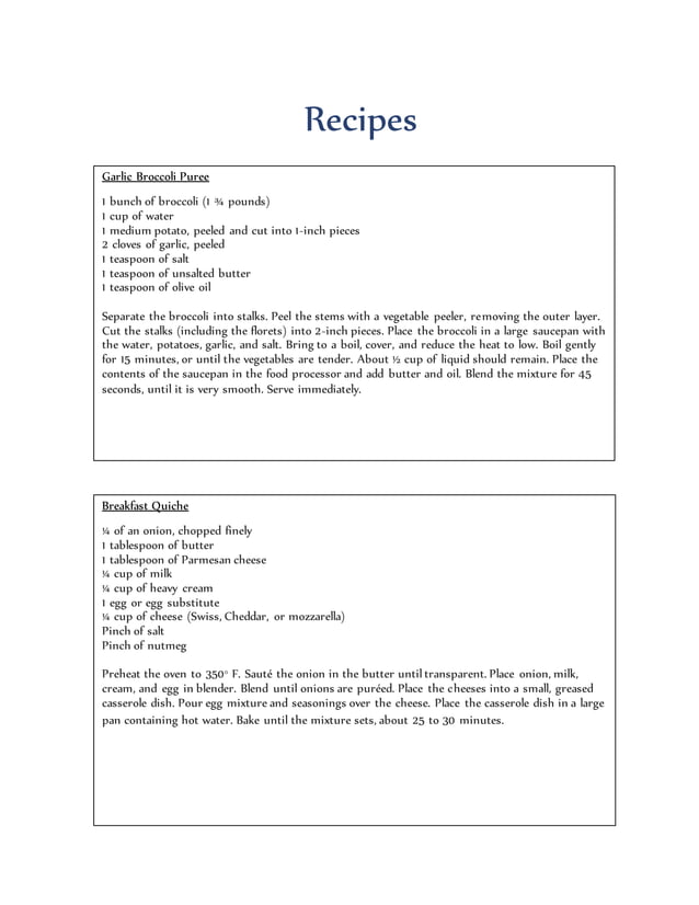 Pureed Diet Handout | DOCX | Nutrition | Healthy Living